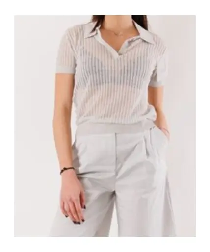 Patrizia Pepe Knitted Polo Shirt With Button Detail
