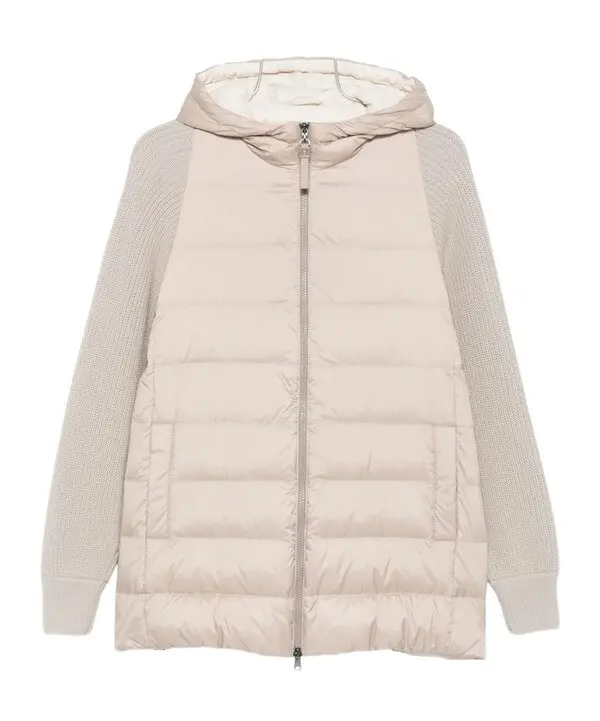 Brunello Cucinelli Shiny Zipped Down Jacket - Nude