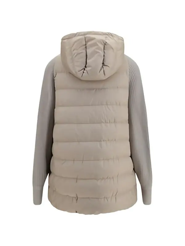 Brunello Cucinelli Shiny Zipped Down Jacket - Nude
