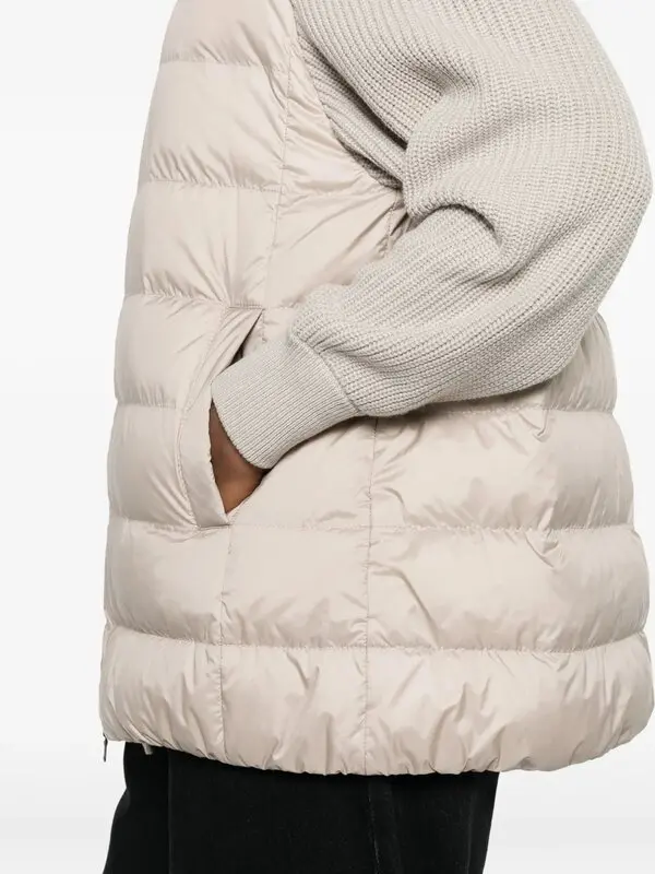 Brunello Cucinelli Shiny Zipped Down Jacket - Nude