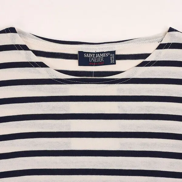 Saint James Striped Crewneck T-shirt - White