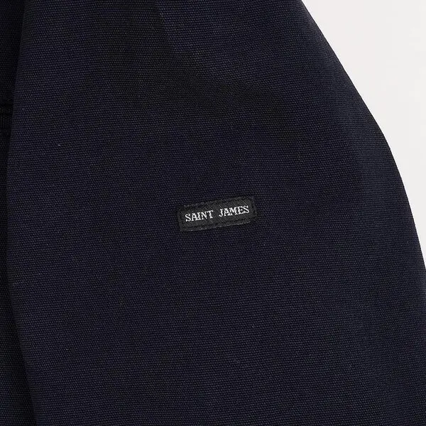 Saint James Long Sleeve Zip-up Jacket With Fold-down Collar