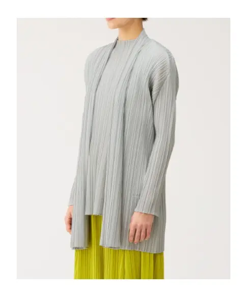 PLEATS PLEASE BY ISSEY MIYAKE Collarless Pleated Cardigan