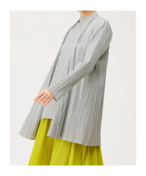 PLEATS PLEASE BY ISSEY MIYAKE Collarless Pleated Cardigan