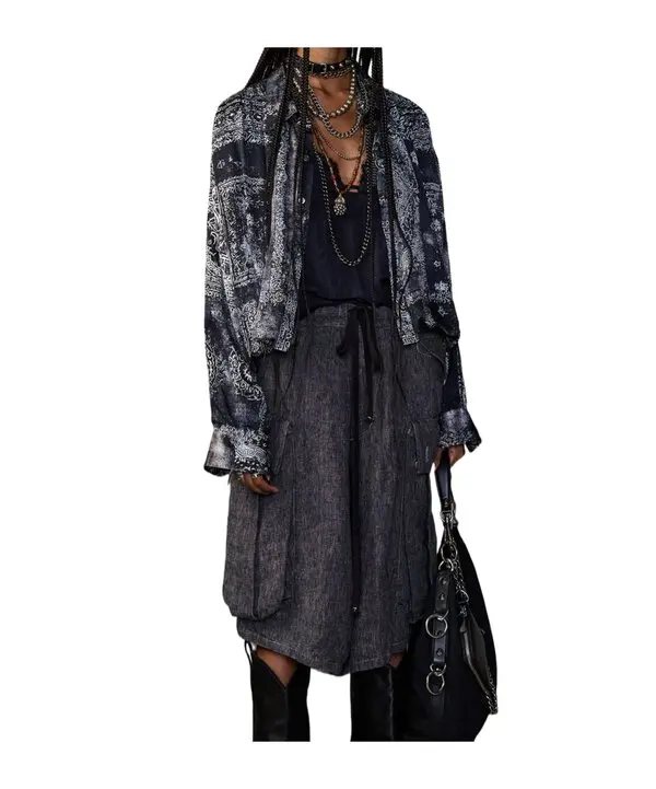 R13 Printed Button-up Shirt With Gathered Yoke