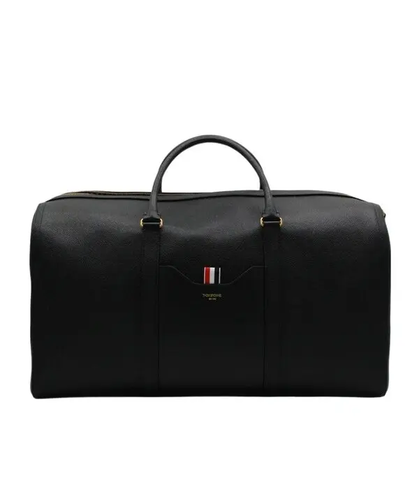 Thom Browne Stripe Detail Weekender Bag - Black