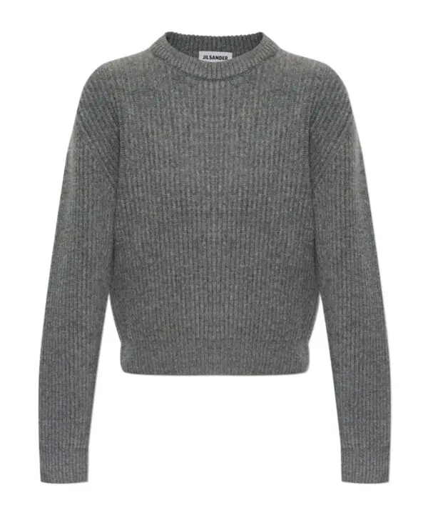 JIL SANDER Ribbed-knit Sweater With Long Sleeves - Gray