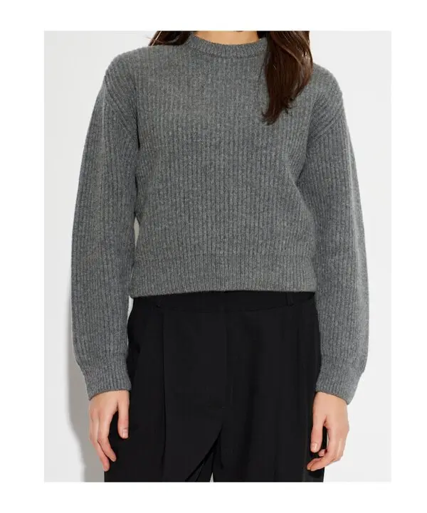 JIL SANDER Ribbed-knit Sweater With Long Sleeves - Gray