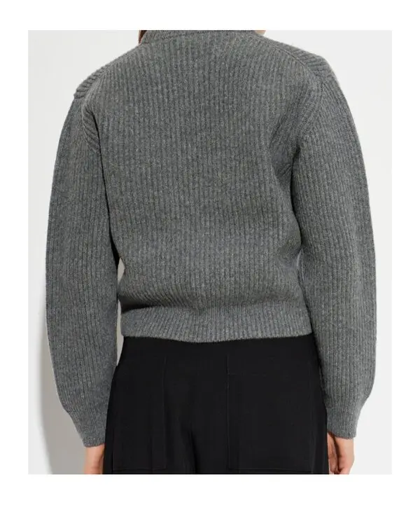 JIL SANDER Ribbed-knit Sweater With Long Sleeves - Gray