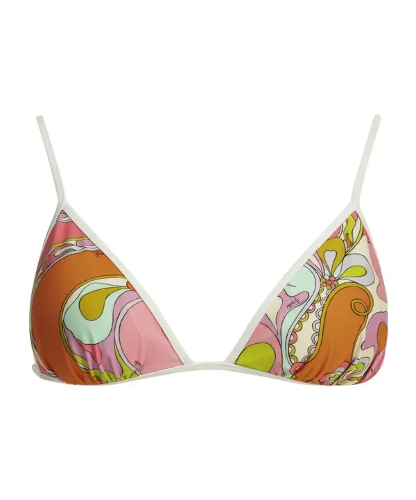 Emilio Pucci Orchidee" Print Triangle Bikini Top - Multicolor