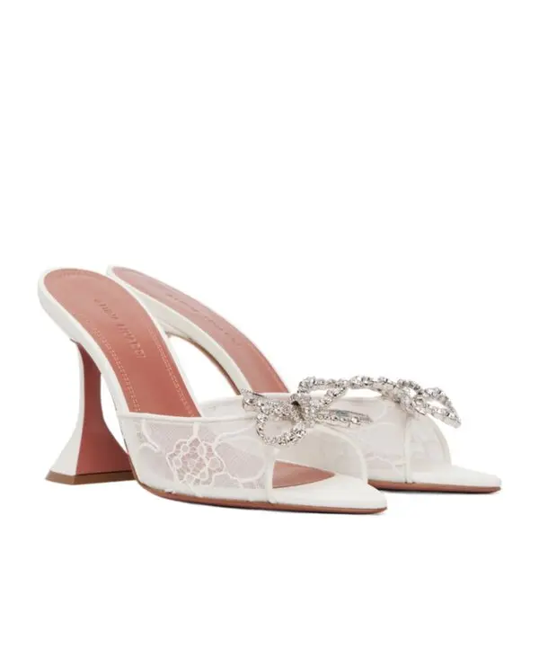 Amina Muaddi Crystal-embellished Bow Sandals