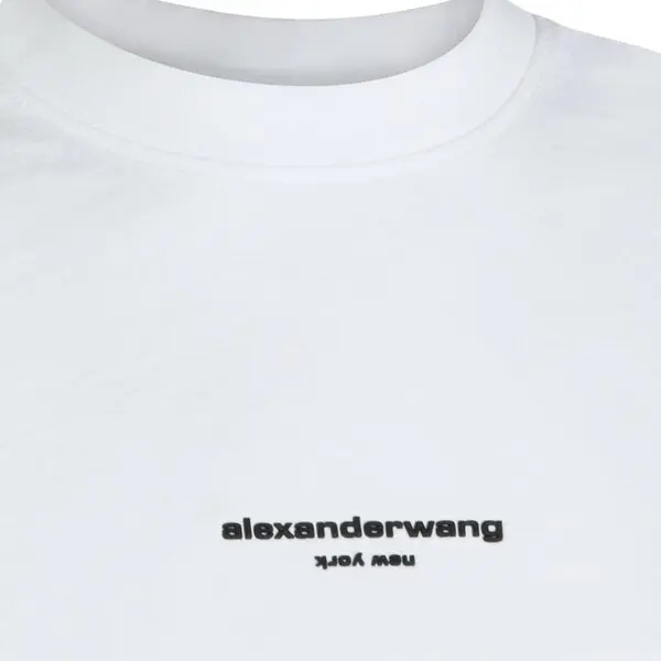 Alexander Wang Shrunken Logo Cropped T-shirt - White