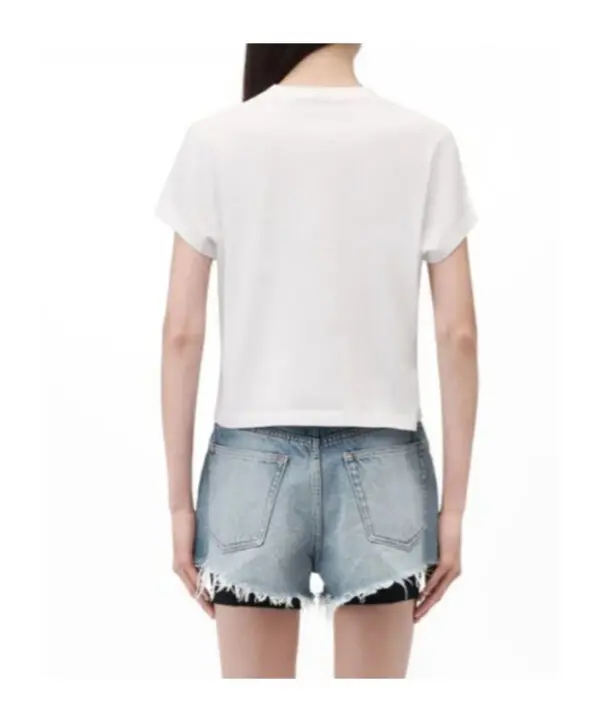 Alexander Wang Shrunken Logo Cropped T-shirt - White