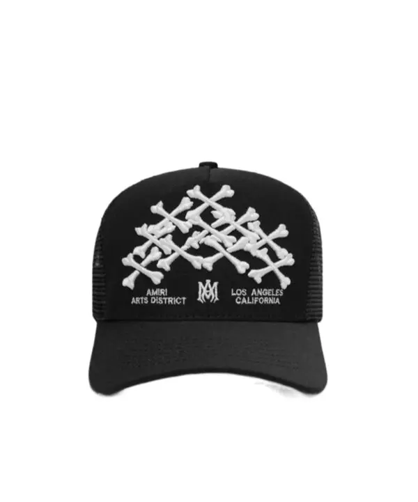 Amiri Bones Stacked Trucker Hat - Black