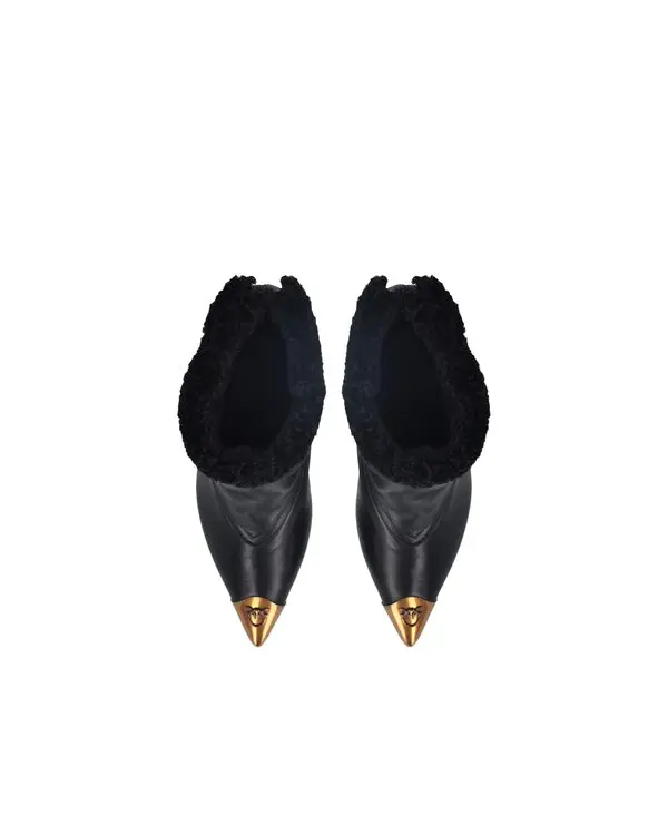 Pinko 90mm Pointed Toe Logo Ankle Boots