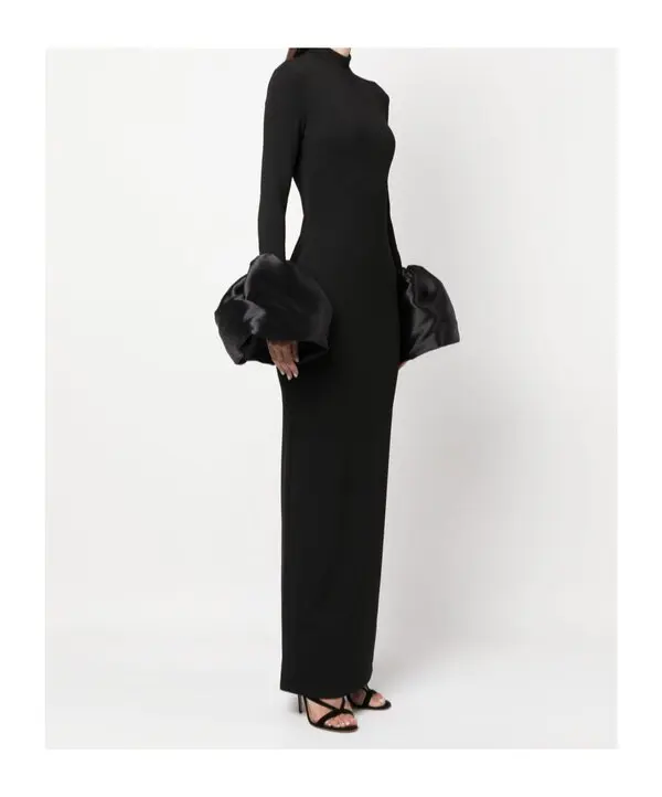 Solace Viviana High-neck Maxi Dress With Flared Cuffs