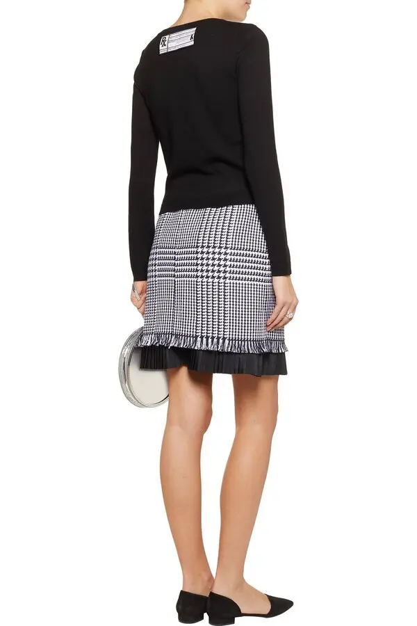 Alice + Olivia Connie Bouclé Paneled Wool-blend Sweater
