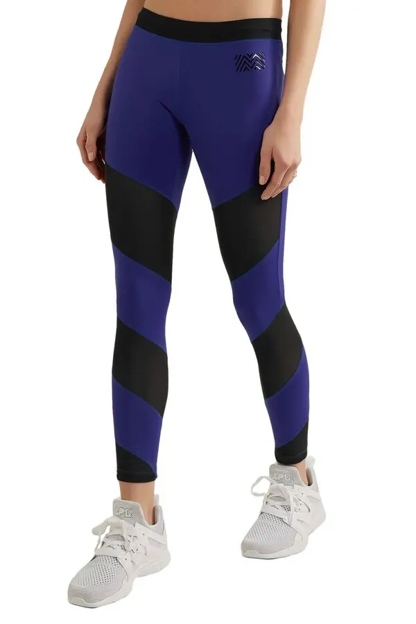 Monreal London Waterfall Meshpaneled Stretchjersey Leggings