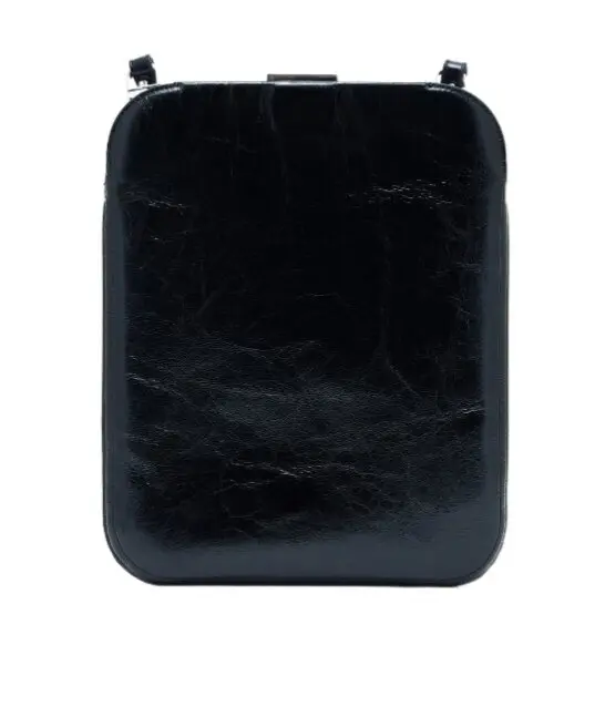 Giorgio Armani Cracked Patent Leather Shoulder Bag