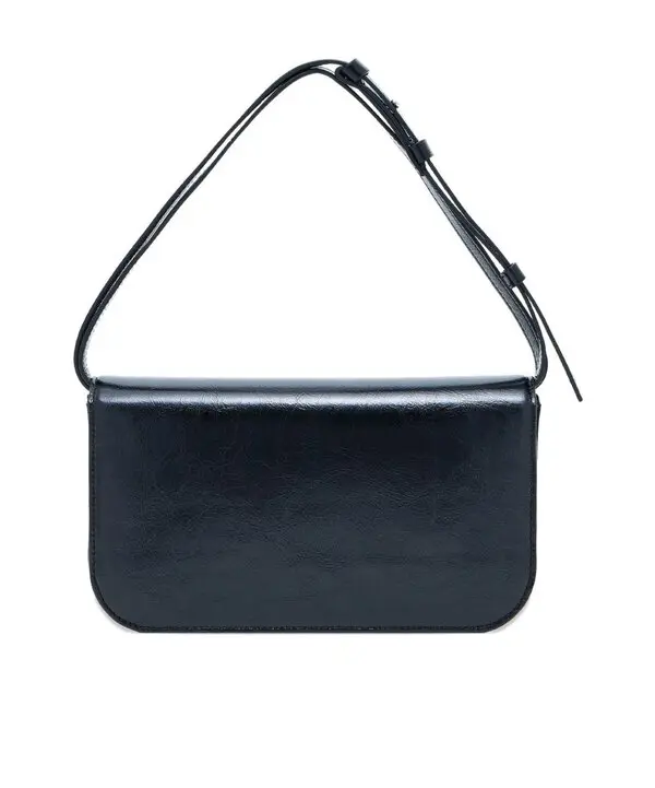 Giorgio Armani Patent Leather Shoulder Bag - Black