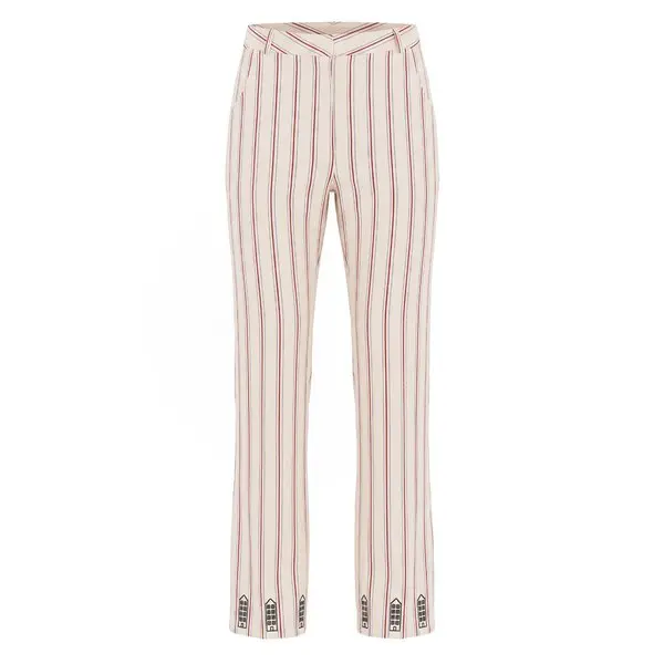 GUILLAUME ALEXANDRE High-waisted Striped Straight Leg Pants