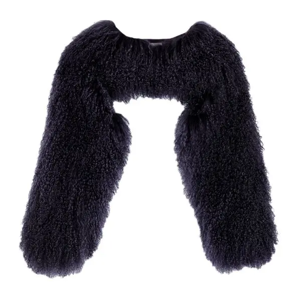 SHADED THE LABEL Mongolian Shearling Multiway Jacket - Black