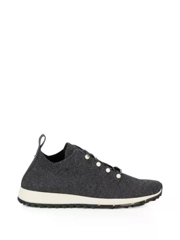 JIMMY CHOO Veles Faux-pearl Embellished Knit Sneakers