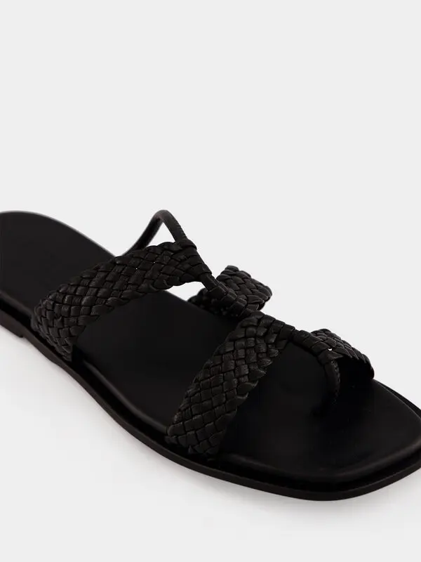 Hereu Lina Woven Strappy Flat Sandals