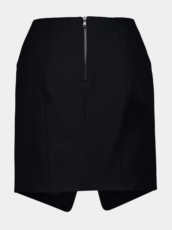 Balmain Short Grain De Poudre Skirt With Anthem Buckle