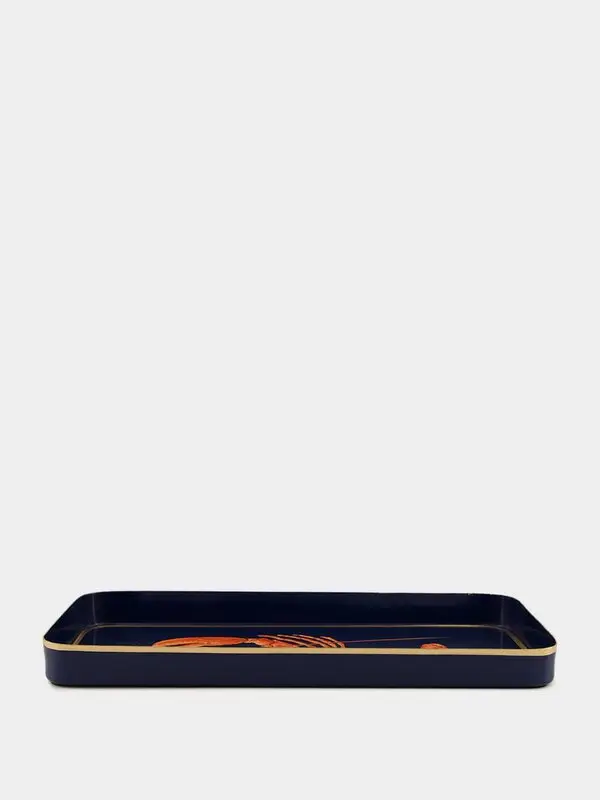 LES-OTTOMANS Handpainted Lobster Iron Tray