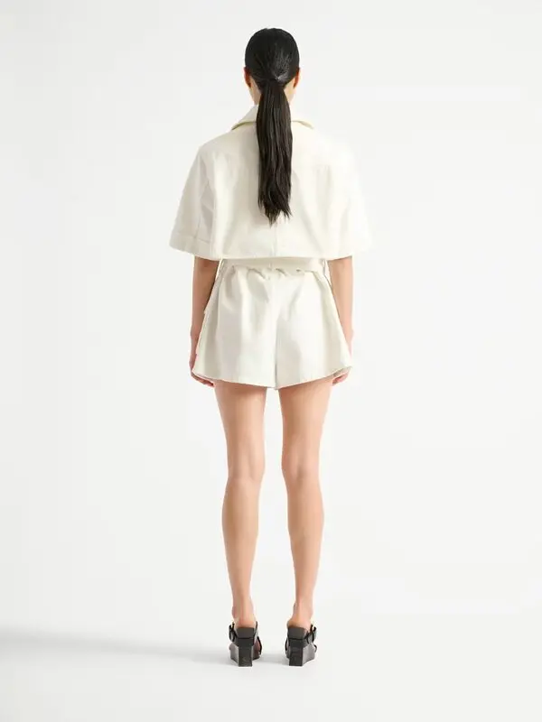 Balmain Belted Denim Playsuit