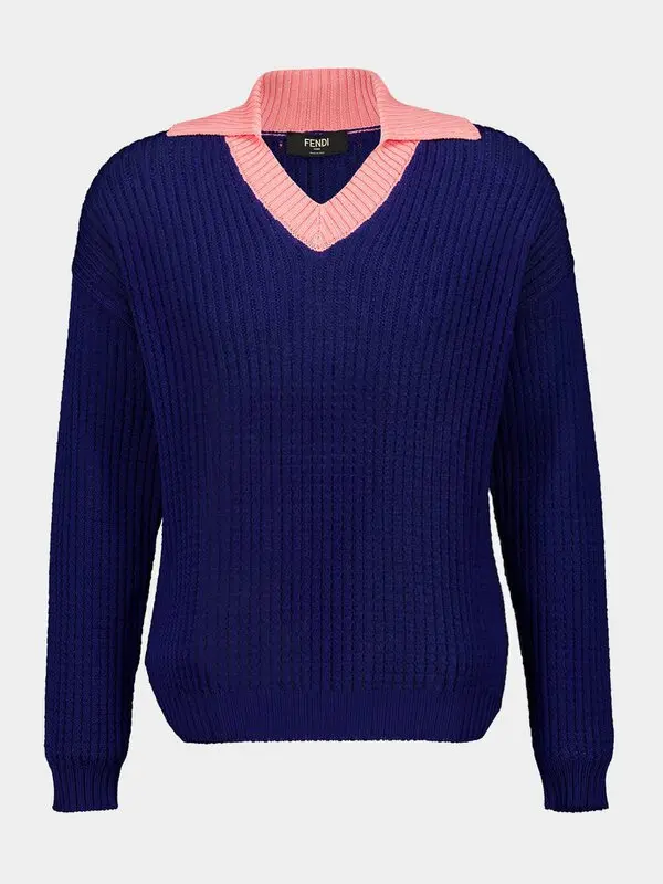 Fendi Oversized Cotton Jumper - Blue