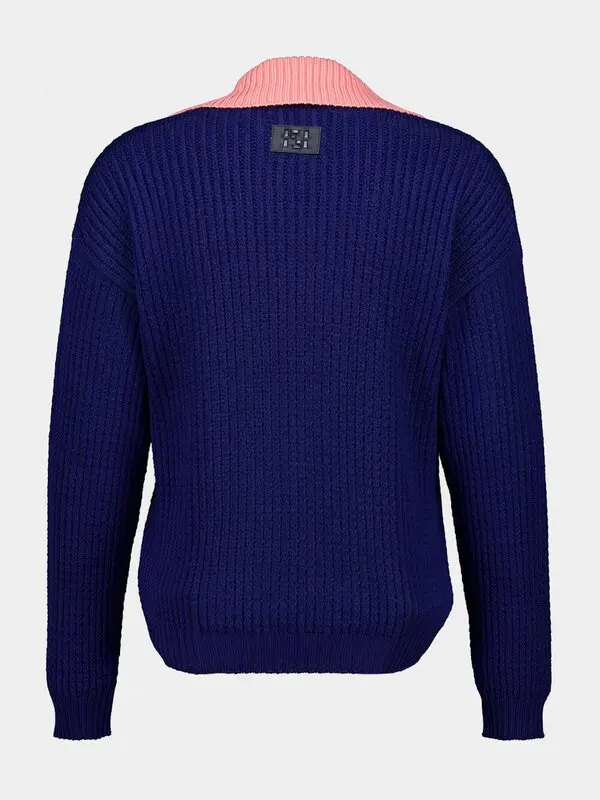 Fendi Oversized Cotton Jumper - Blue