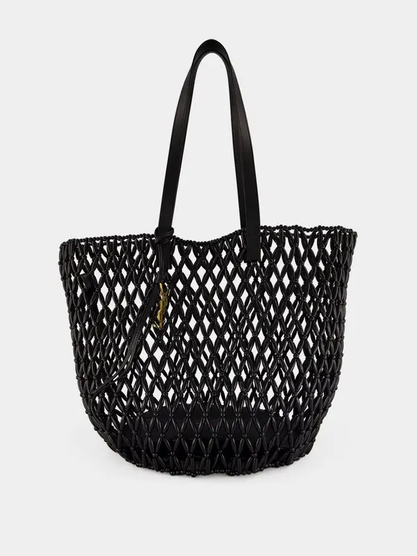 Saint Laurent Panier Soup Calfskin Shoulder Bag - Black