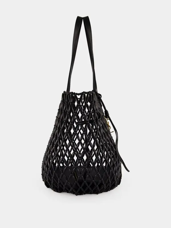 Saint Laurent Panier Soup Calfskin Shoulder Bag - Black