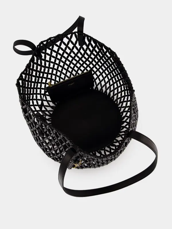 Saint Laurent Panier Soup Calfskin Shoulder Bag - Black