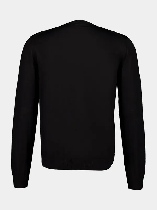 Prada Superfine Wool Crewneck Pullover - Black