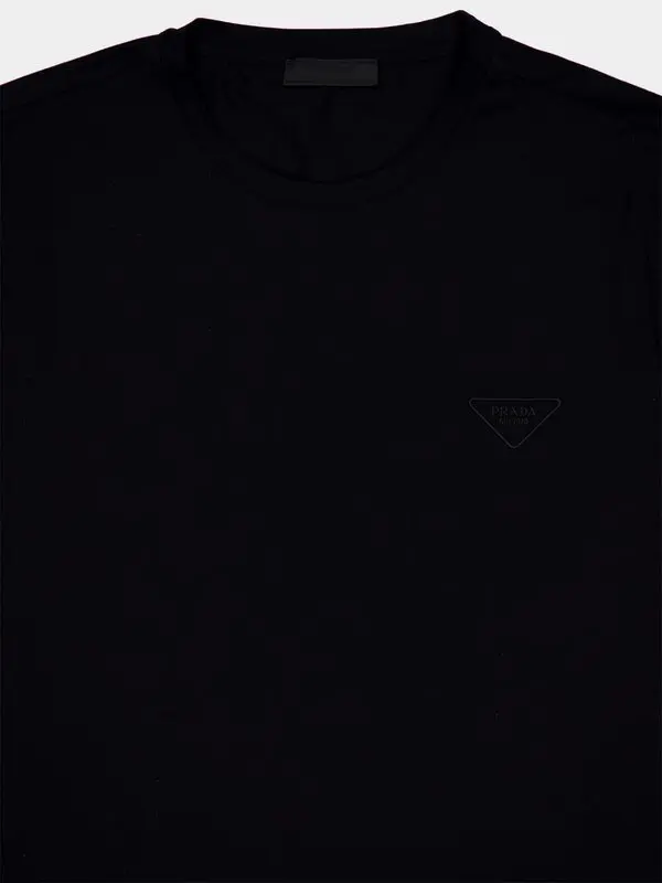 Prada Short-sleeved Cotton Pullover - Black