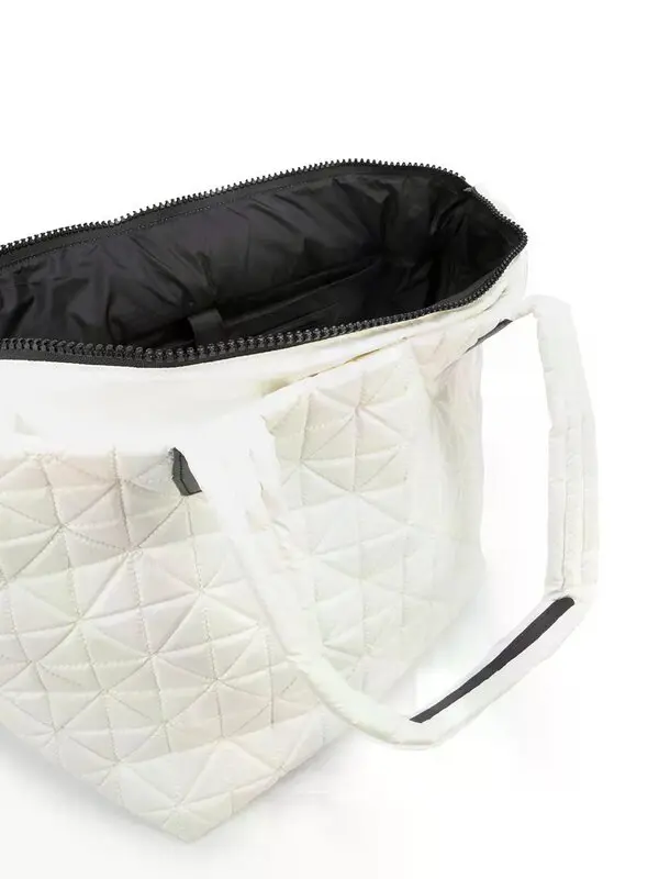 VEECOLLECTIVE Quilted Geometric Tote Bag - White