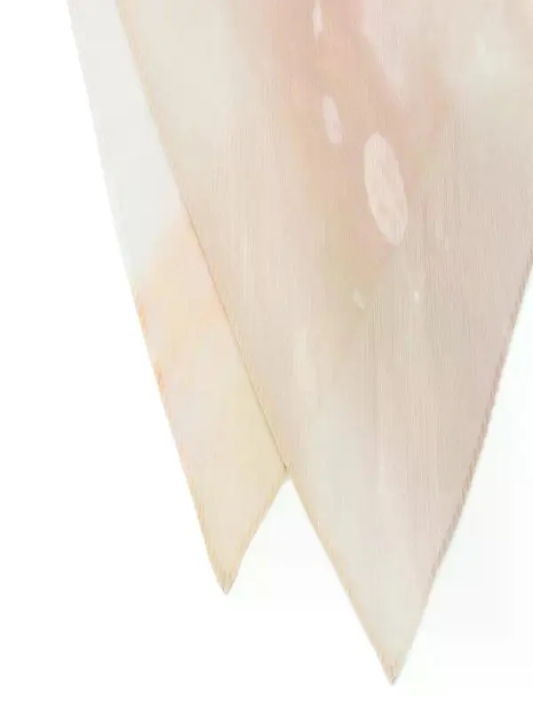Issey Miyake Pleated Abstract-print Scarf - Neutrals