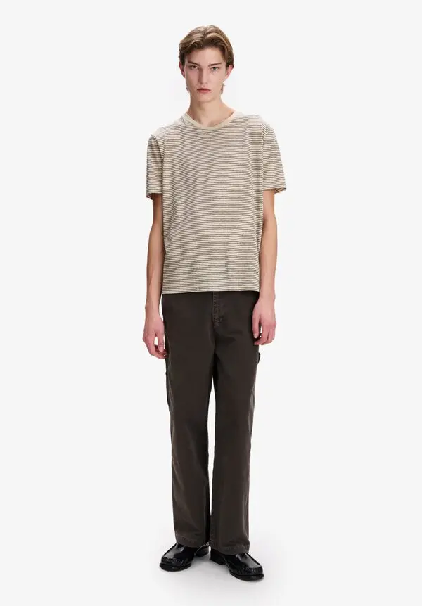 A.p.c. T-shirt With Stripes Lzz - Beige/black