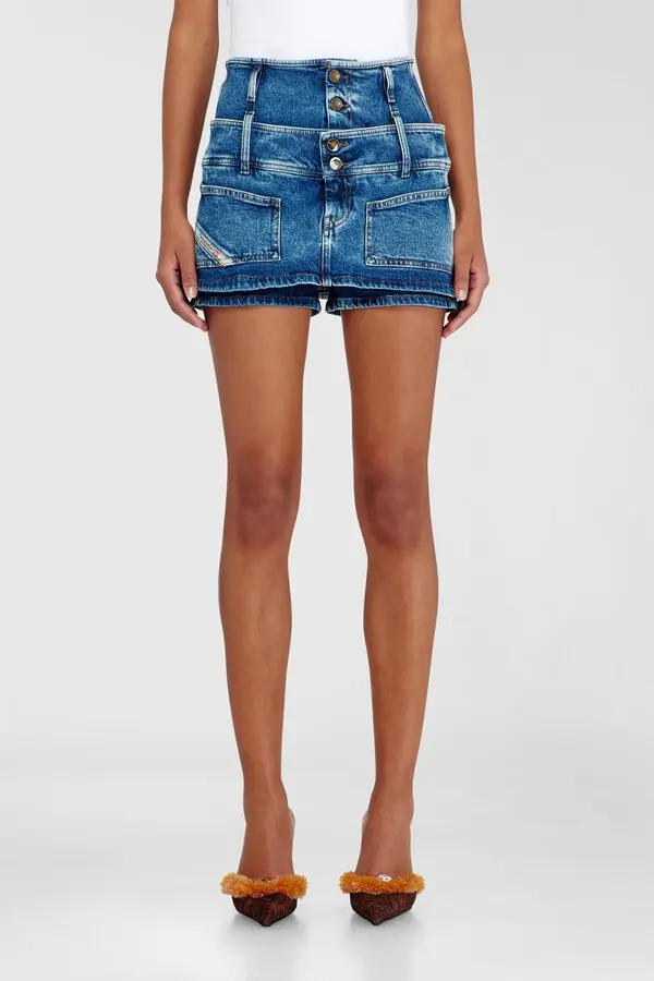 DIESEL® Denim Double Waist Skort - Blue