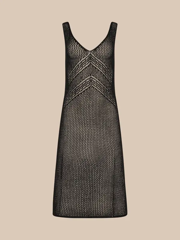 L'Agence Pallas Crochet Cover-up Dress - Black