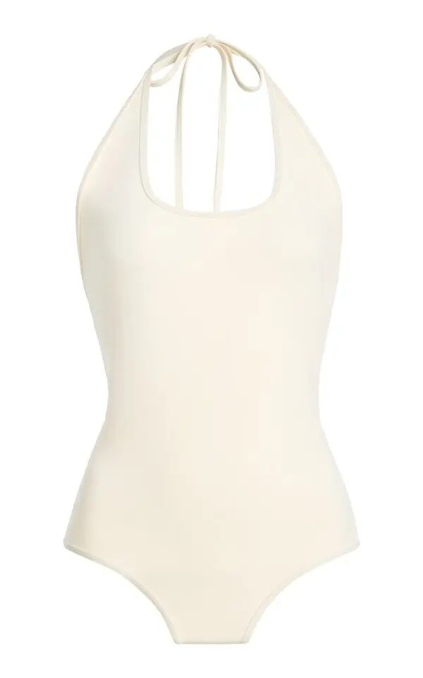 TOTEME Halterneck Tie One Piece Swimsuit - Ivory