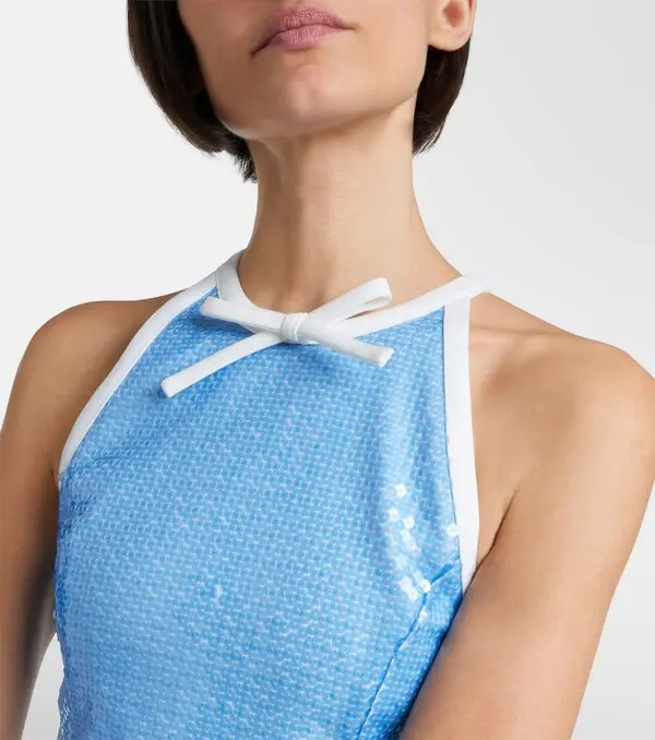 SHUSHU/TONG Sequined Halterneck Mini Dress