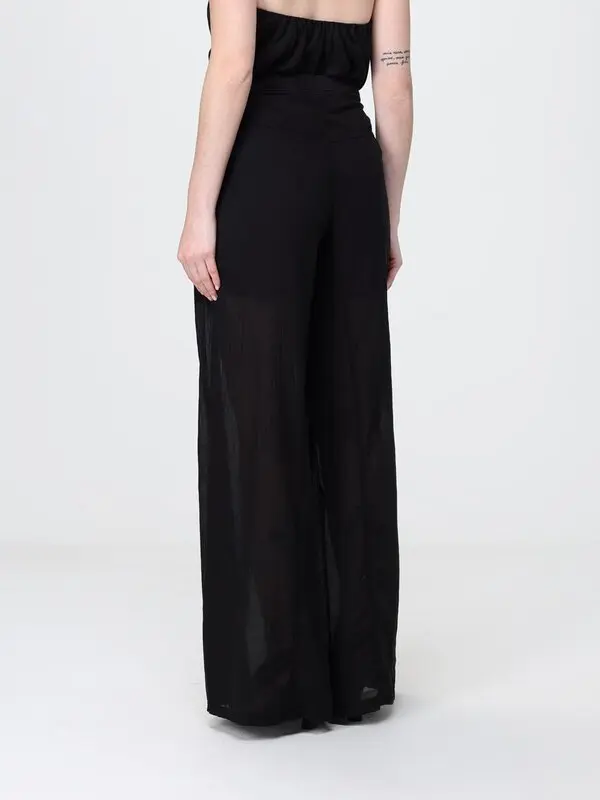 Pinko High-waisted Wide-leg Cotton Palazzo Trousers With Drawstring