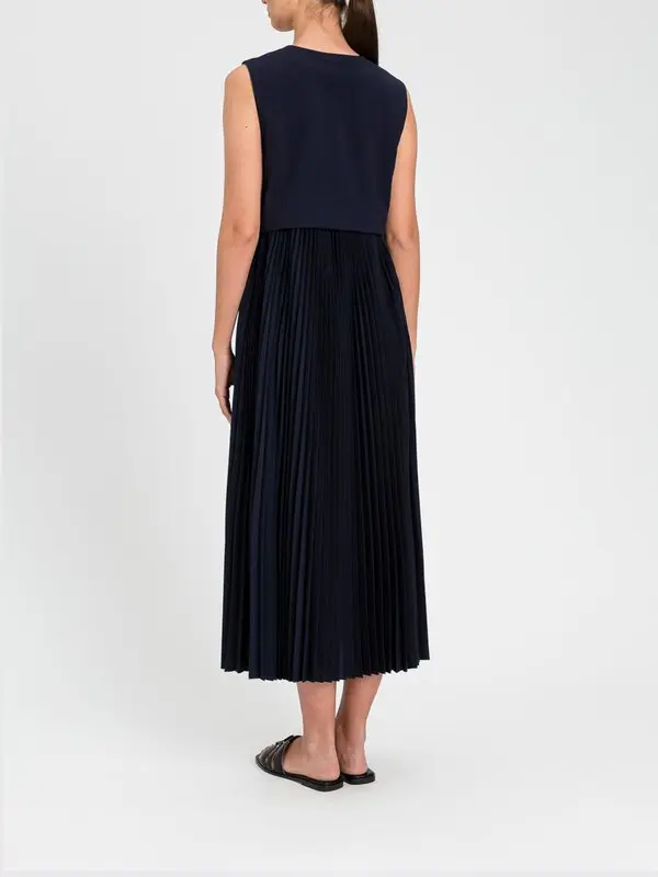 TWINSET Pleated Crepe Midi Dress