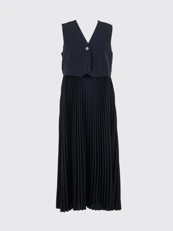 TWINSET Pleated Crepe Midi Dress