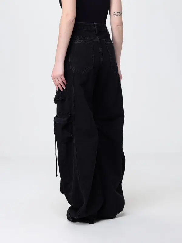 Attico Cotton Denim Cargo Jeans