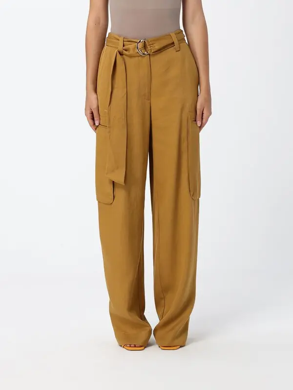 TWINSET Lyocell Belted Cargo Trousers